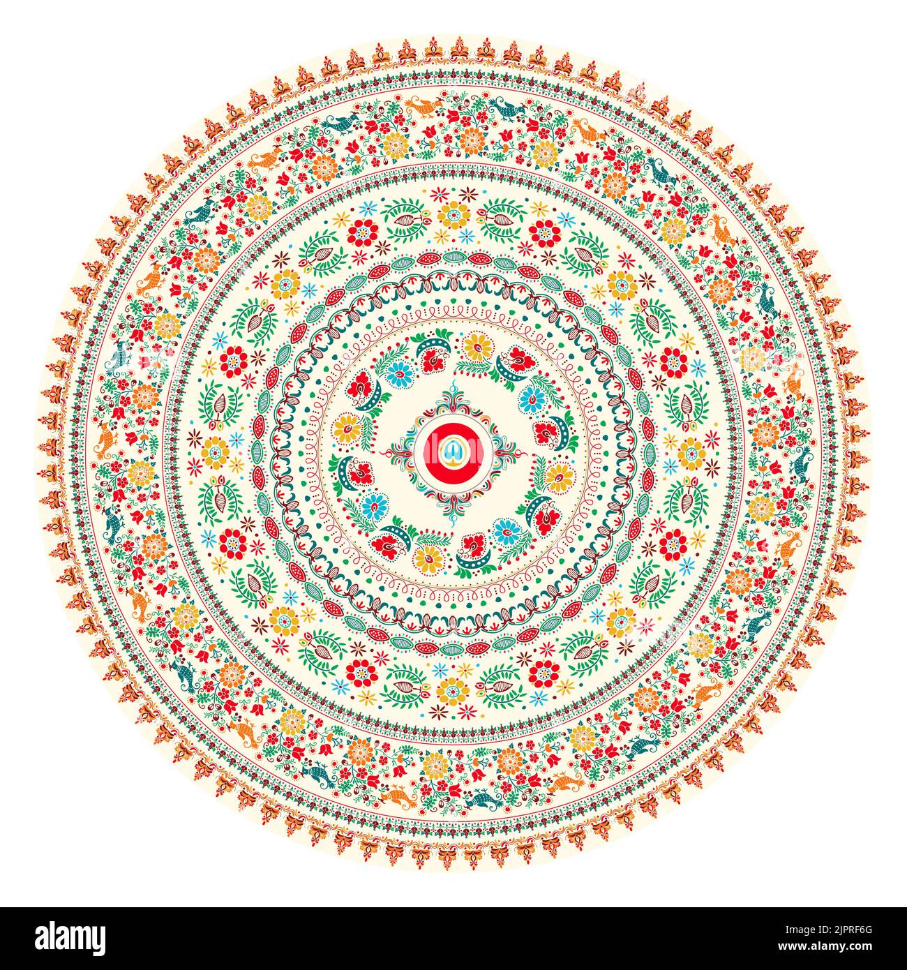Traditional Hungarian round decorative element, vector Stock Photo - Alamy