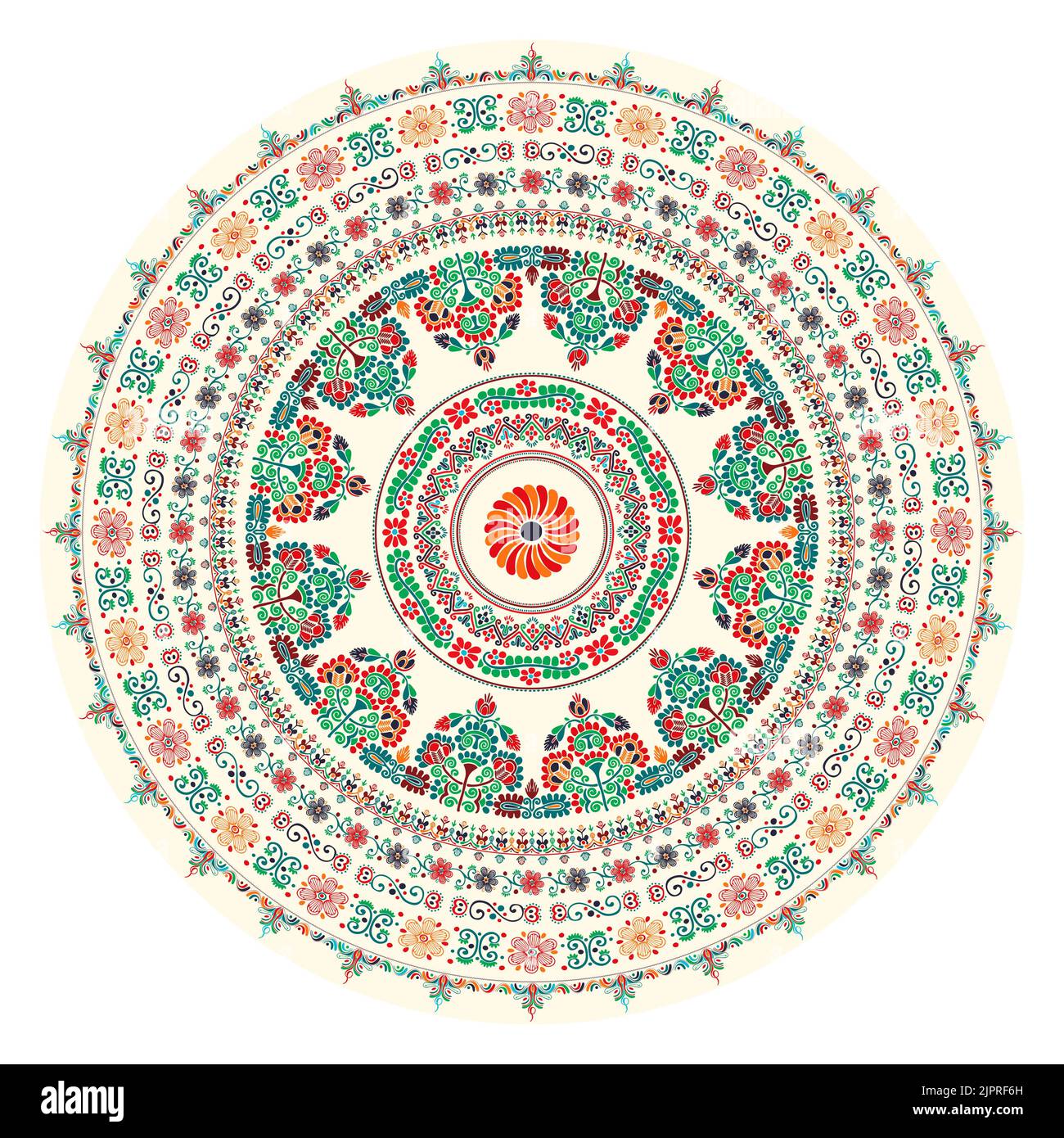 Traditional Hungarian round decorative element, vector Stock Photo - Alamy