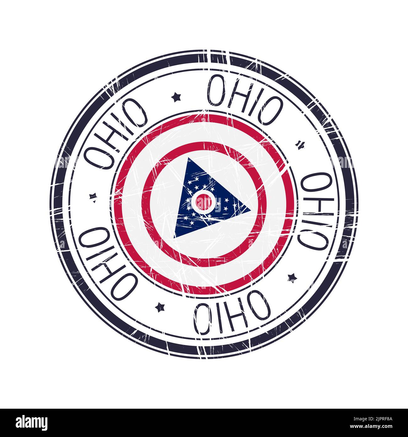 Great state of Ohio postal rubber stamp, vector object over white ...