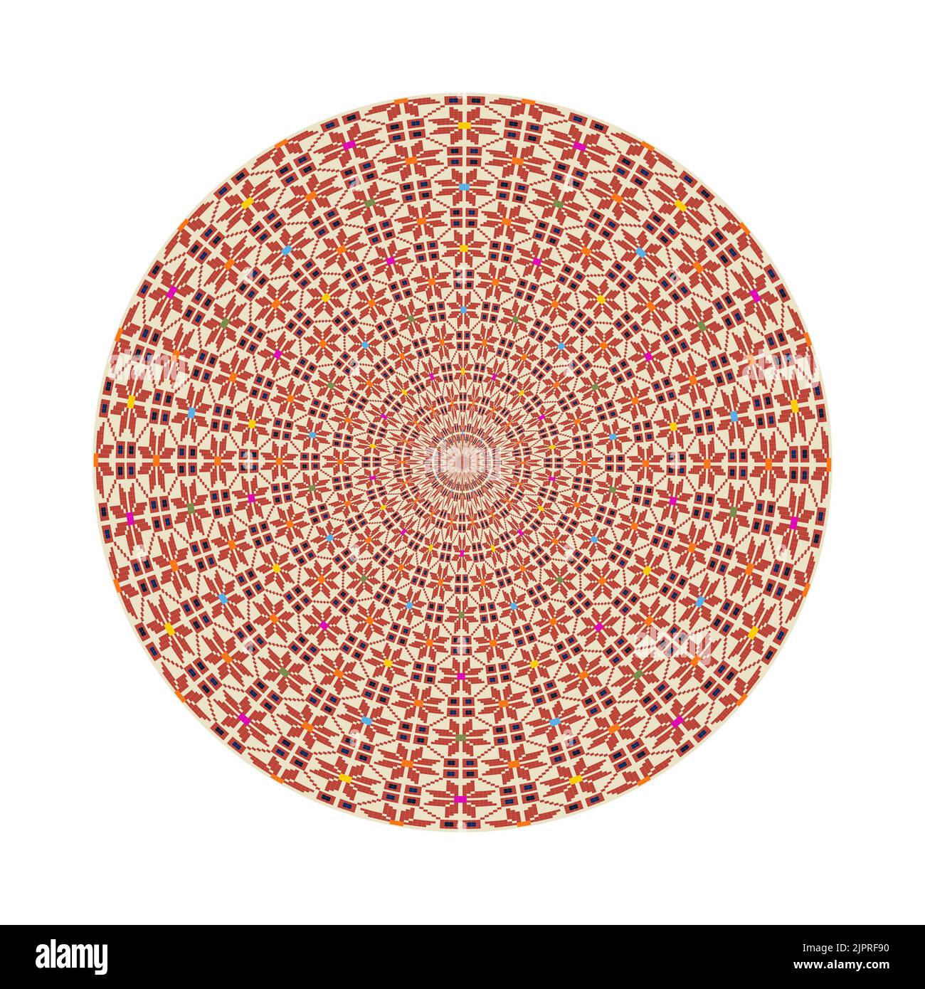Circular pattern in traditional Palestinian style, vector design ...