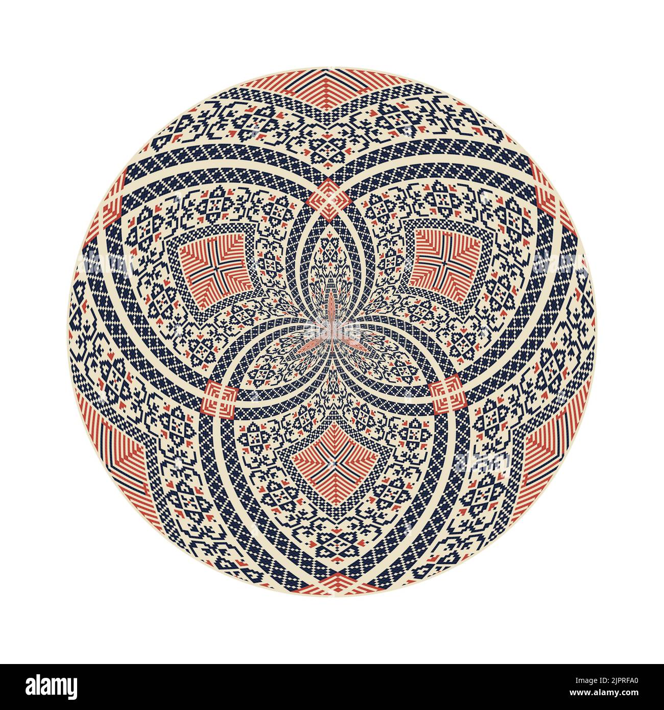 Circular pattern in traditional Palestinian style, vector design ...