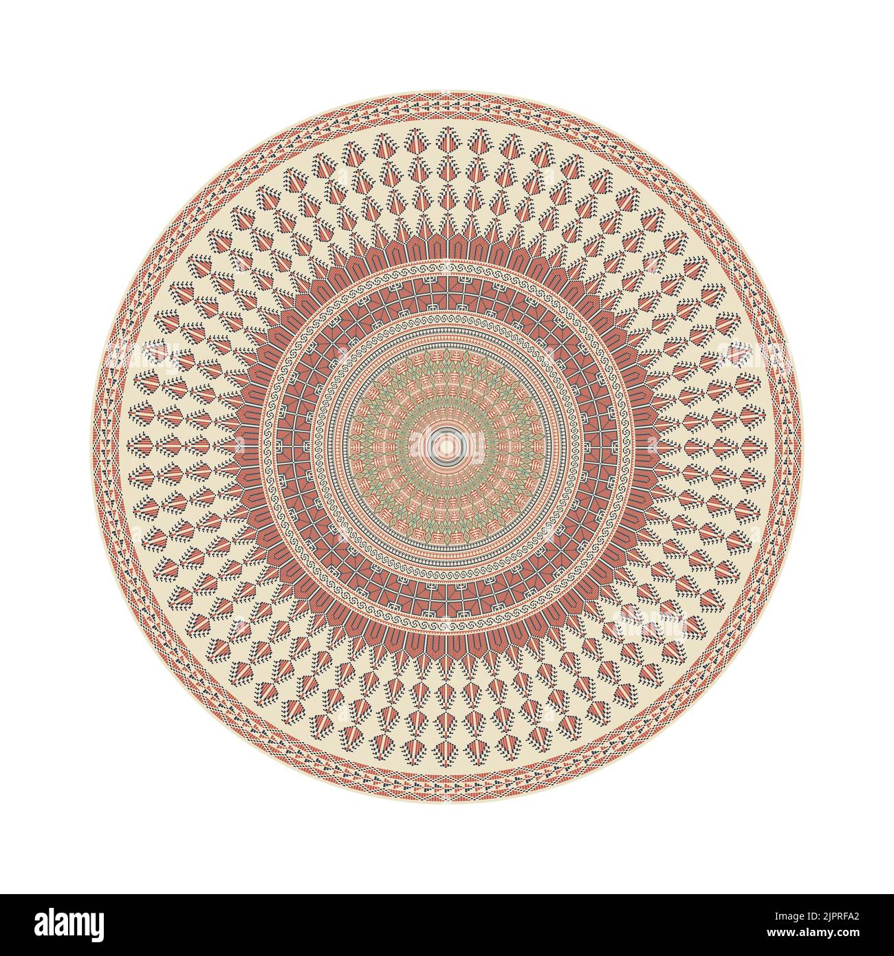 Circular pattern in traditional Palestinian style, vector design ...