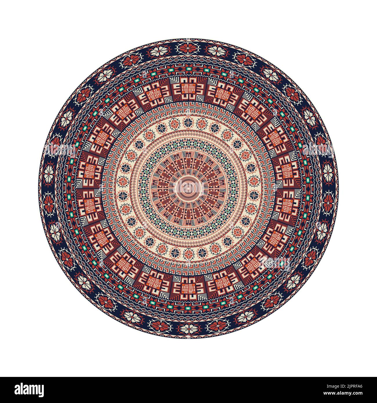 Circular pattern in traditional Palestinian style, vector design ...