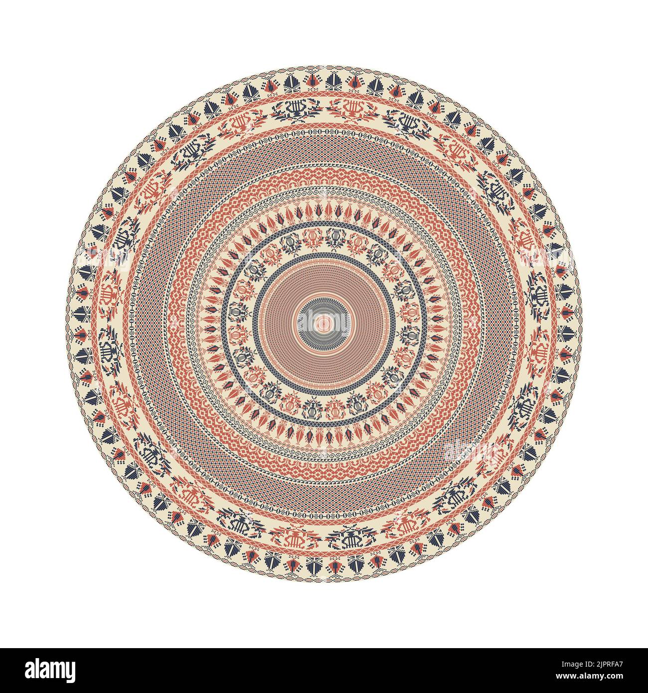 Circular pattern in traditional Palestinian style, vector design ...
