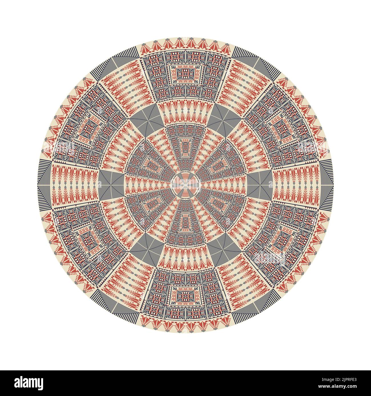 Circular pattern in traditional Palestinian style, vector design ...