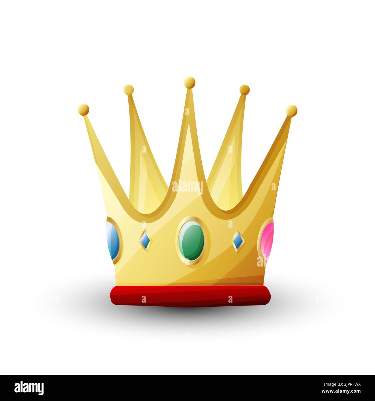 Royal golden crown for a queen, vector object over white background ...