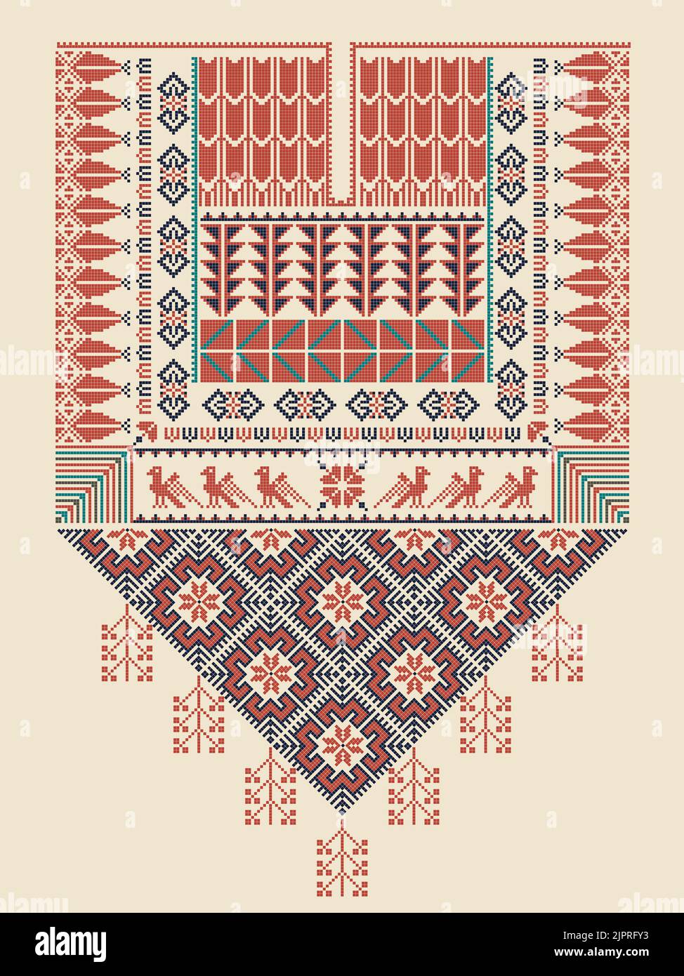 Vector pattern design with Palestinian traditional embroidery motif ...