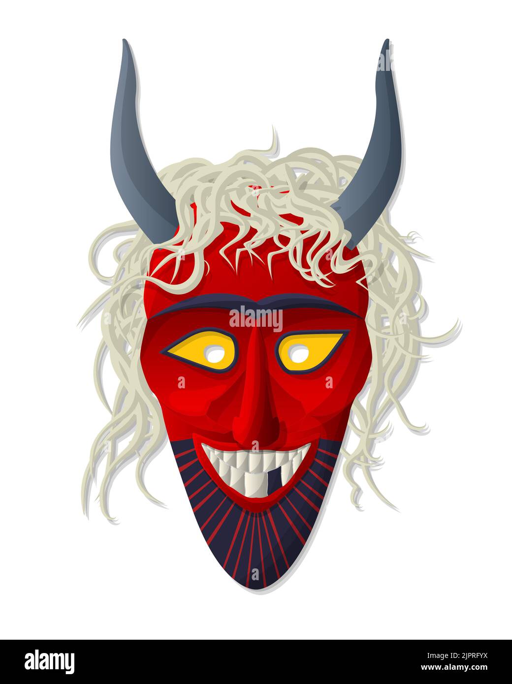 Hungarian Buso mask, vector illustration against white background Stock ...