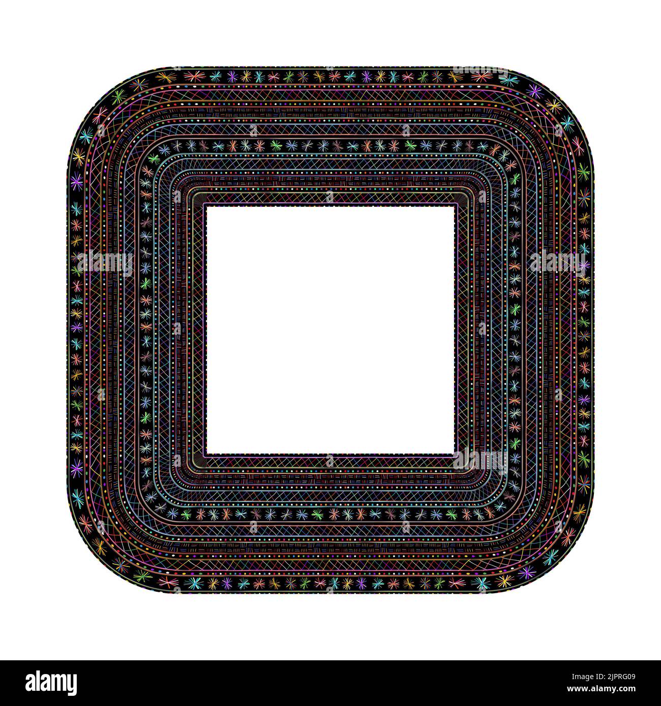 Triba motif frame for design, isolated objects over white background ...