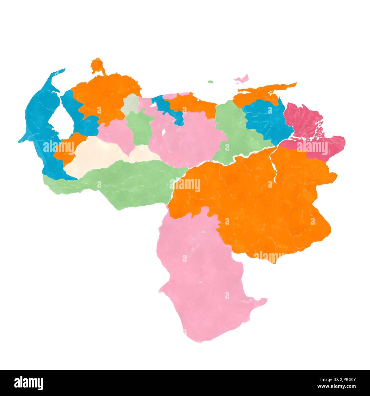 Venezuela map in watercolor over white background Stock Photo - Alamy