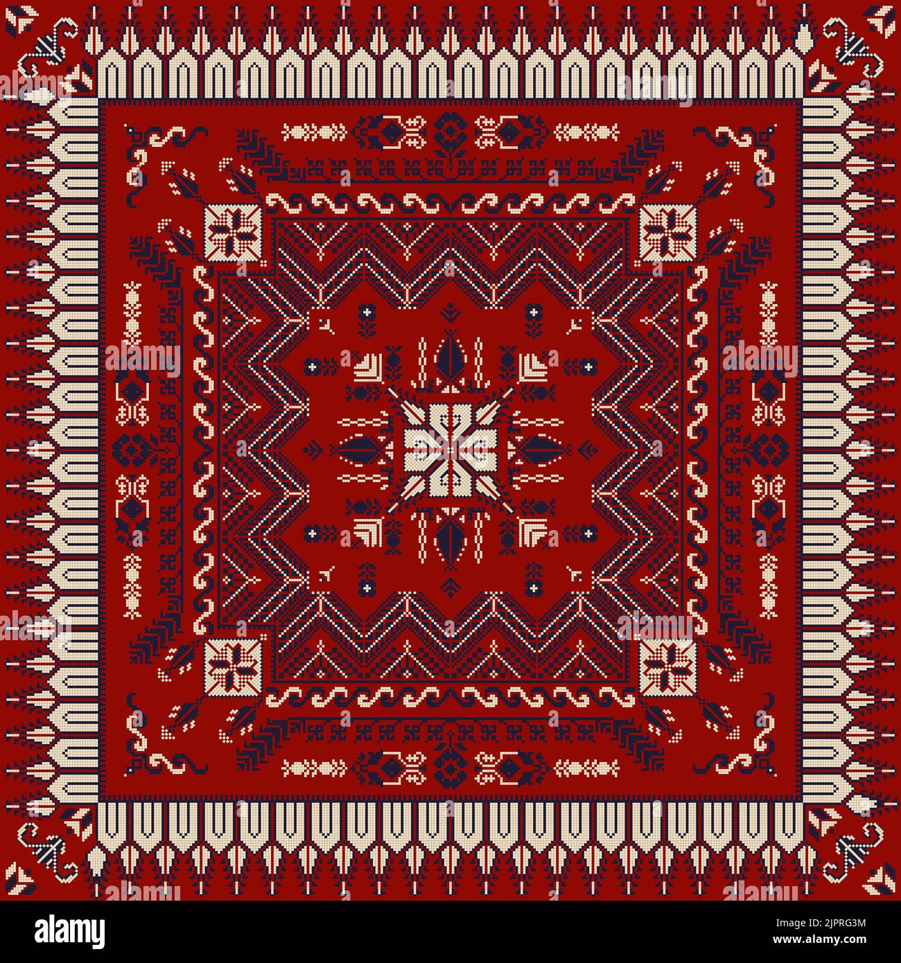 Embroidery Tatreez pattern, Palestinian fashion vector ornament Stock ...