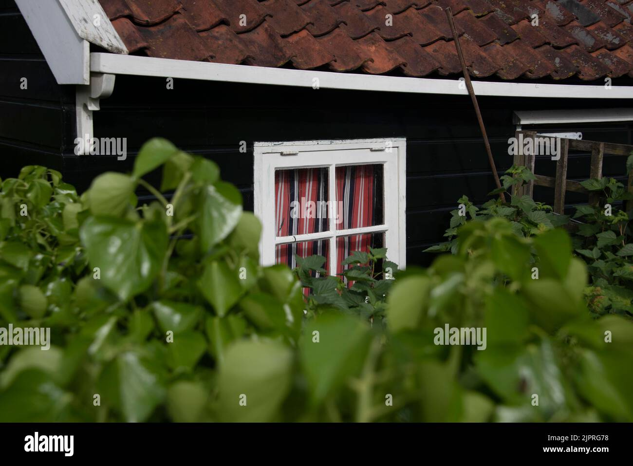 Windows of a traditional wooden house, Amsterdam, Netherlands Stock ...