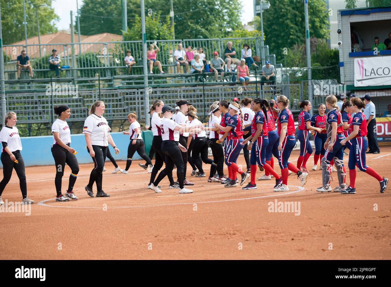 Bollate's and Olympia's players during the Softball 2022 Women's ...