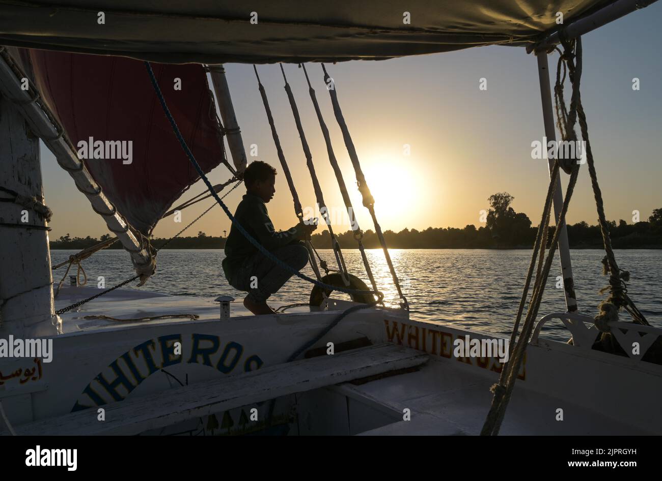 Egyptian boy boat hi-res stock photography and images - Alamy