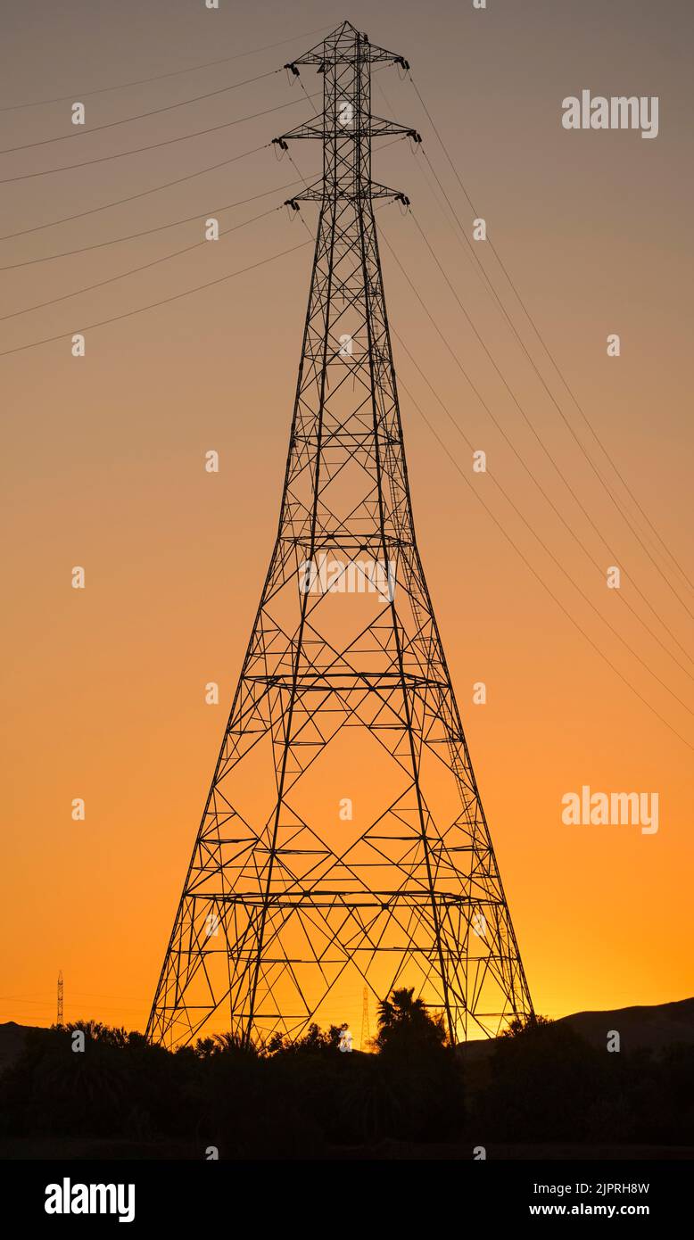 Power pole near Aswan, Egypt Stock Photo - Alamy