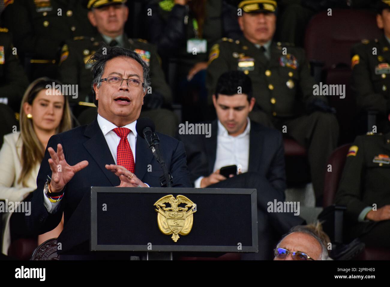 Bogota, Colombia. 19th Aug 2022. Colombia's president Gustavo Petro ...