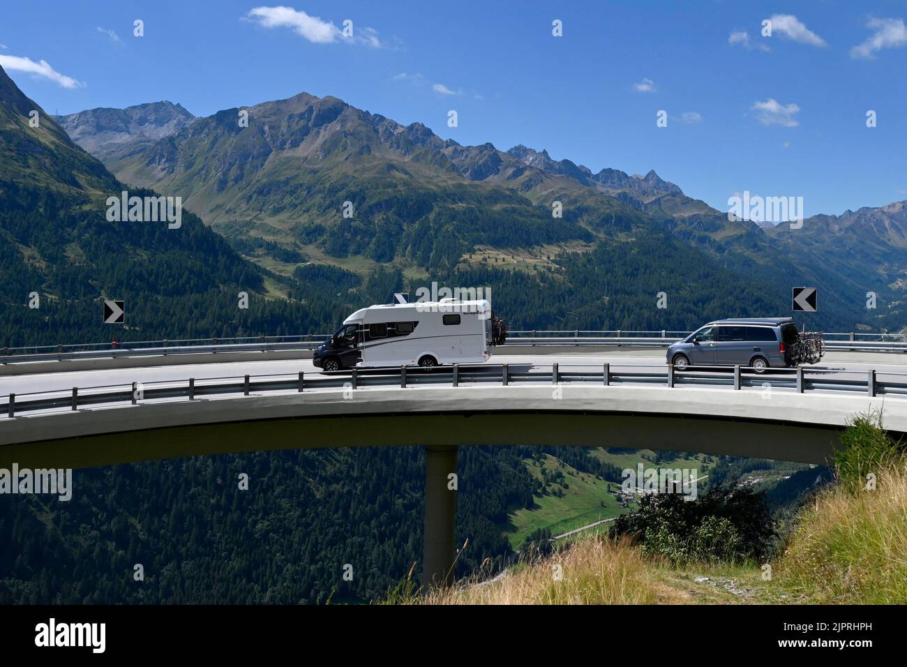 Pass Road Motorhome, Gotthard Pass, Switzerland Stock Photo - Alamy