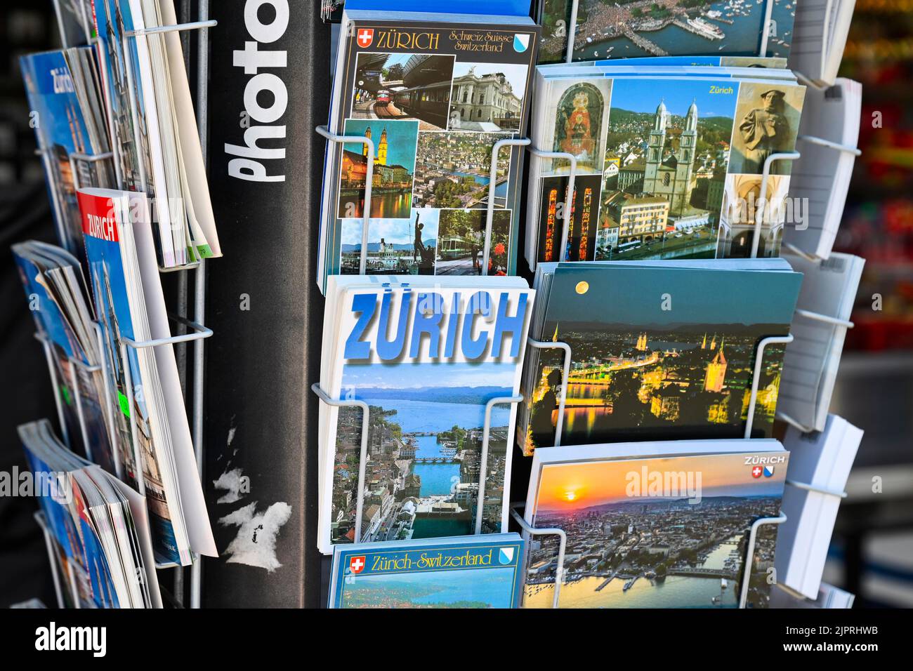 Sales Stand Postcards Zurich, Switzerland Stock Photo - Alamy