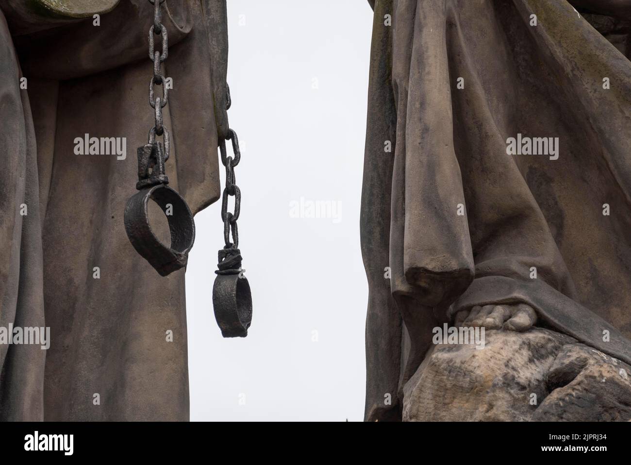 Wrought iron shackles, Charles Bridge, Prague, Czech Republic Stock ...