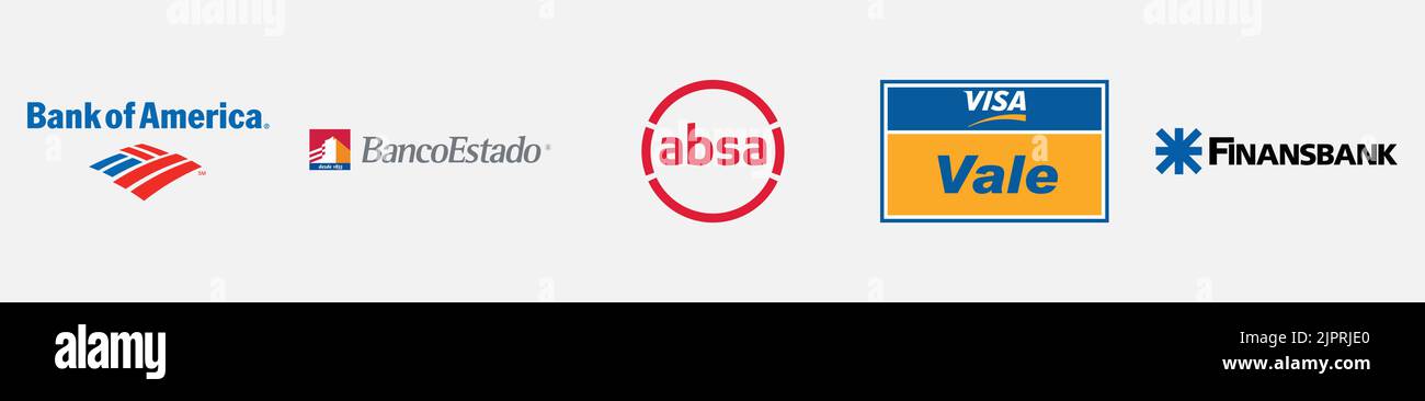 Visa Vale logo, Absa logo, Finansbank logo, Banco Estado Chile logo ...