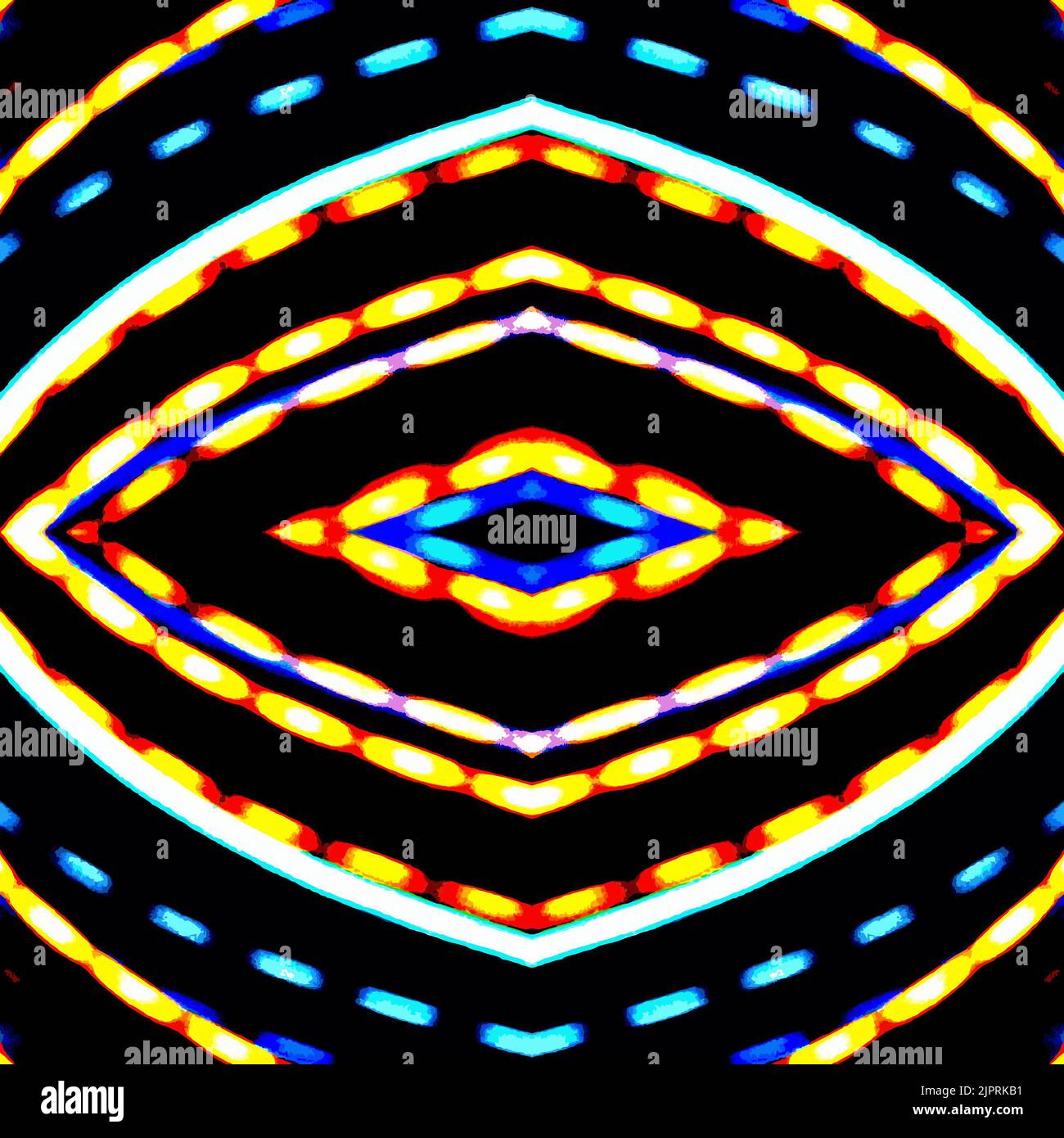 Minimalist abstract pattern of jagged colored lines symmetrical rhombic ...