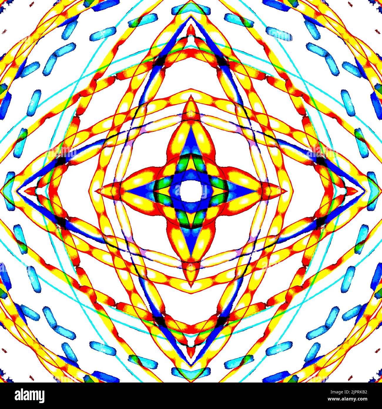 Minimalist abstract pattern of jagged colored lines symmetrical ...