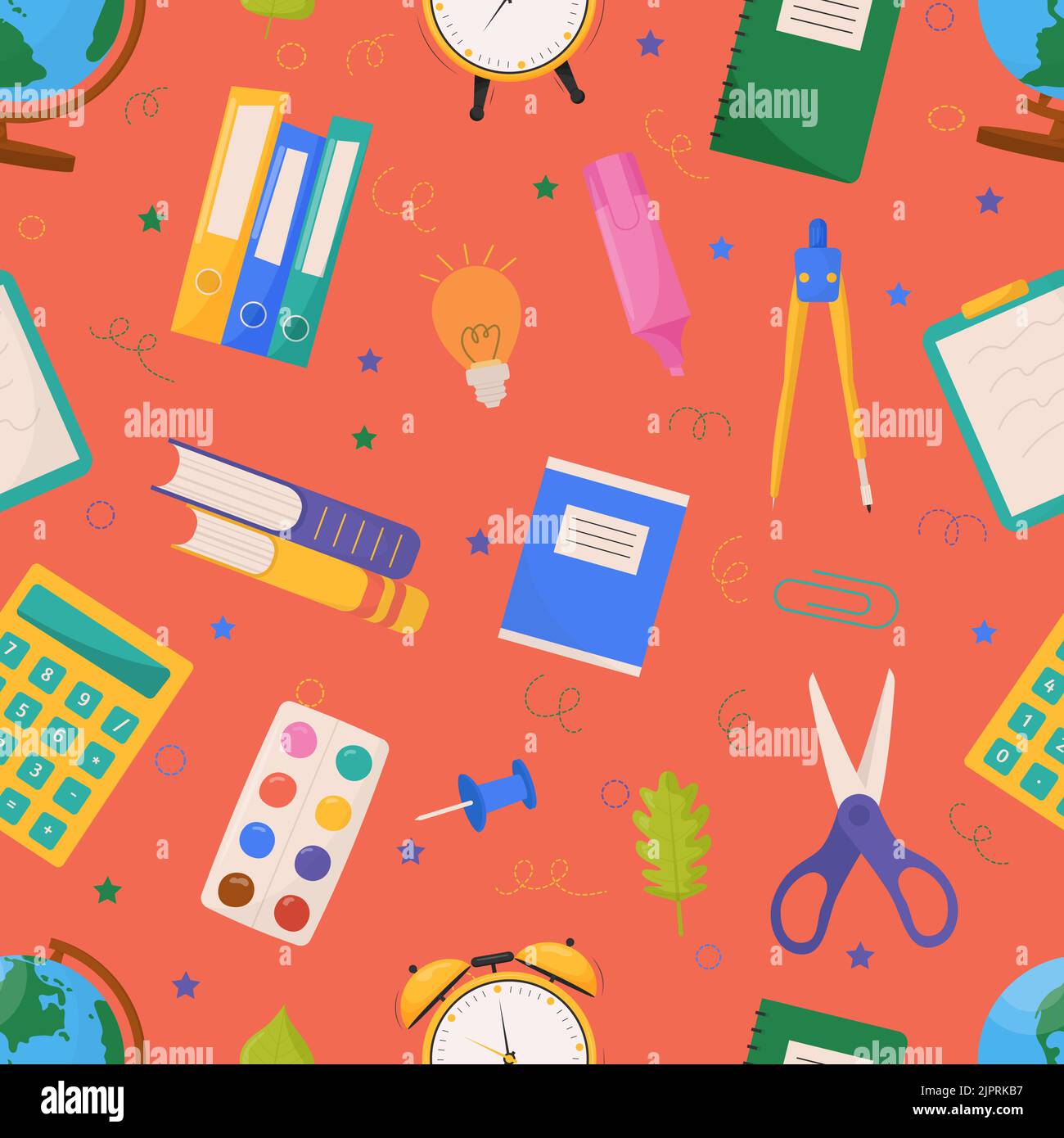School and education related objects seamless pattern. Vector ...
