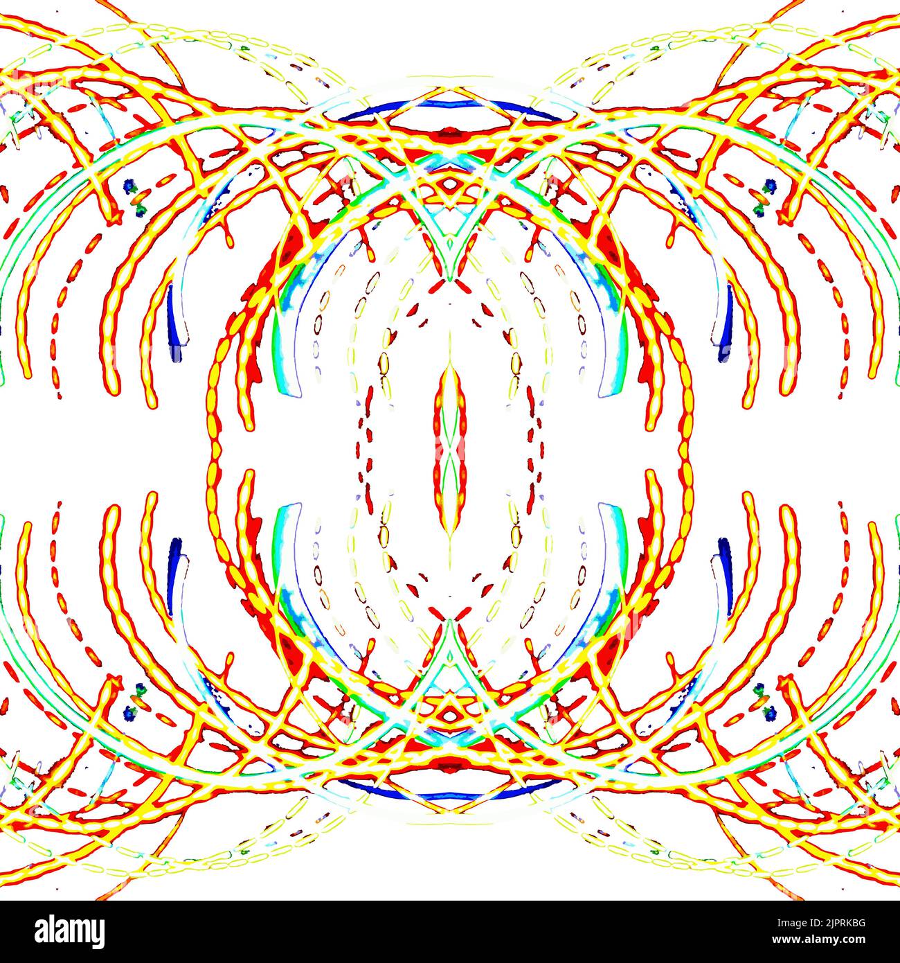 Minimalist abstract pattern of jagged colored lines symmetrical rounded ...