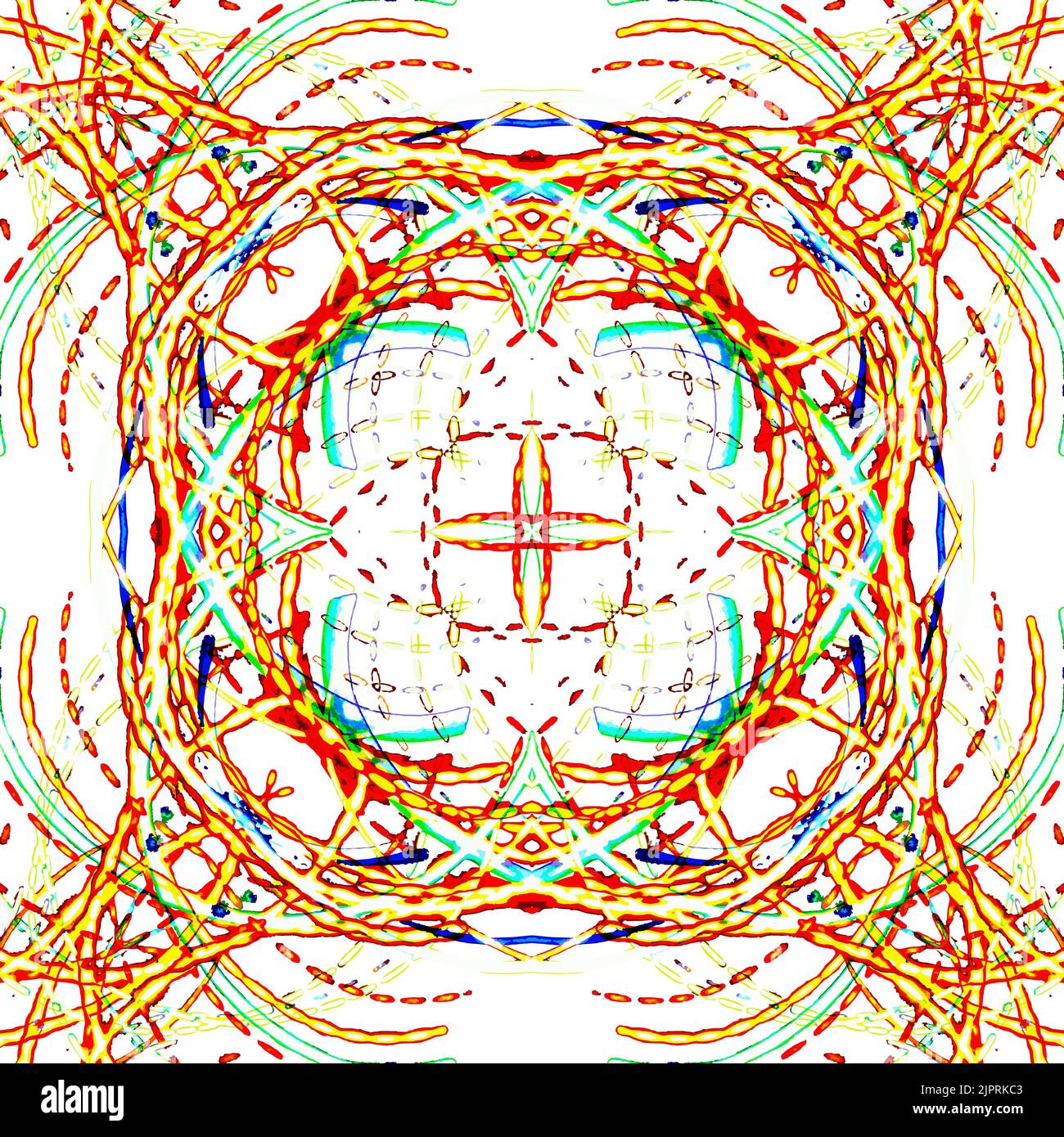 Minimalist abstract pattern of jagged colored lines symmetrical ...