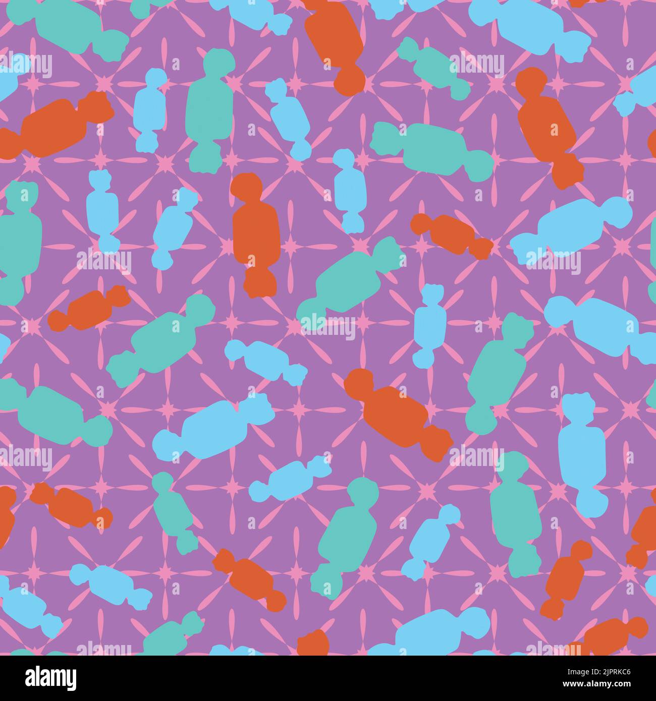 Candy seamless vector repeat pattern. Hand drawn pastel cute drawings ...