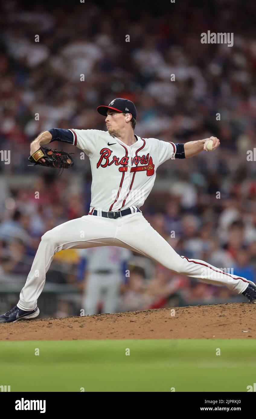 Atlanta, GA. USA; Atlanta Braves starting pitcher Max Fried delivers a ...