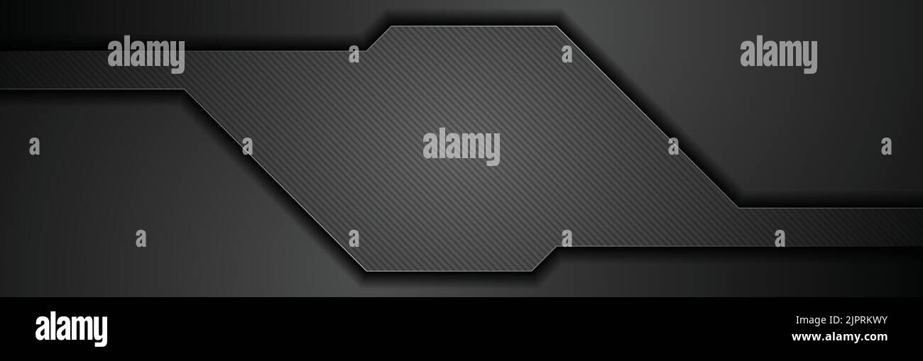 Abstract black concept tech banner design. Vector background Stock ...