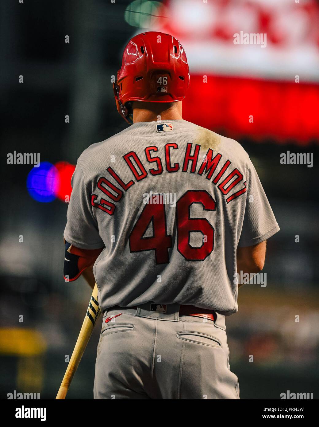 St. Louis Cardinals first baseman Paul Goldschmidt (46) prepares to ...