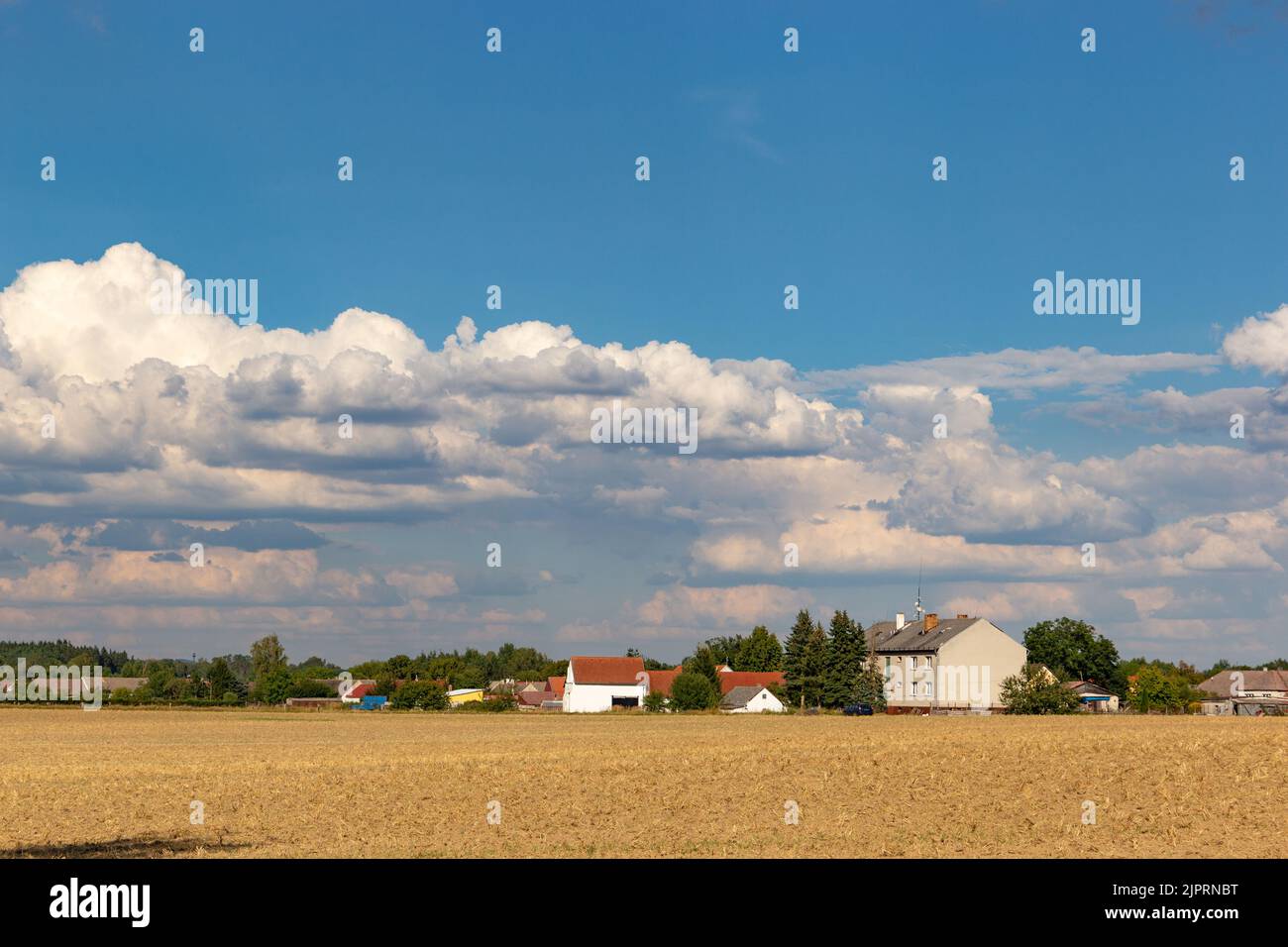 View of the village in summer fields. Rural landscape Stock Photo - Alamy