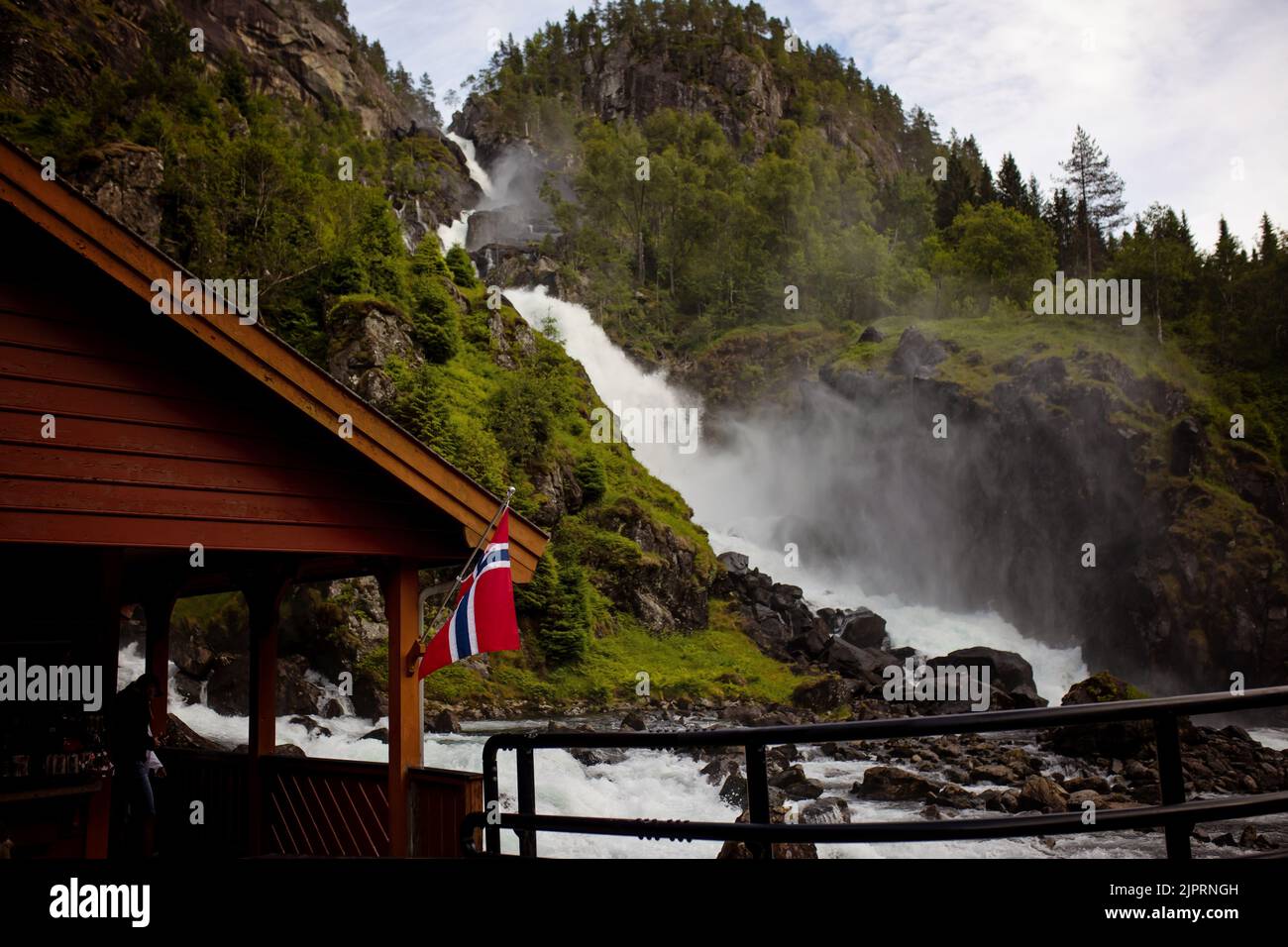 Amazing waterfalls near Odda village in Norway, Latefossen ...