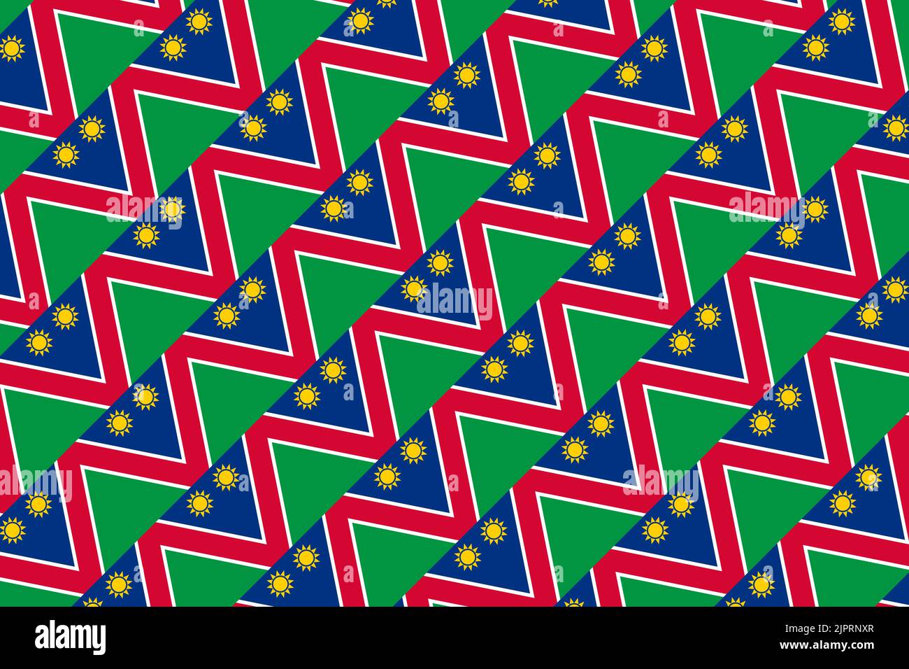 Geometric pattern in the colors of the national flag of Namibia. The ...