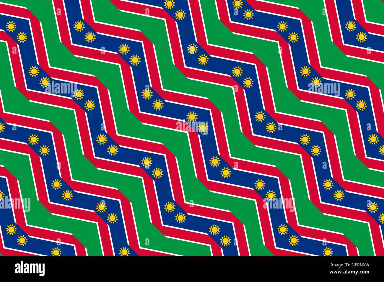 Geometric pattern in the colors of the national flag of Namibia. The ...