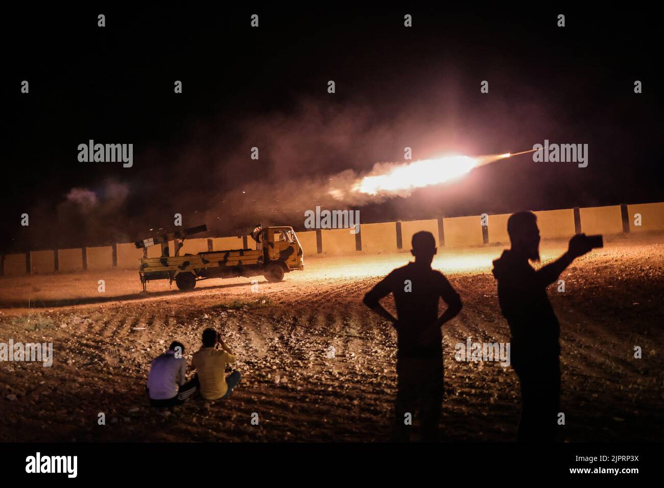 Aleppo, Syria. 19th Aug, 2022. Members of the Turkish-backed Syrian ...