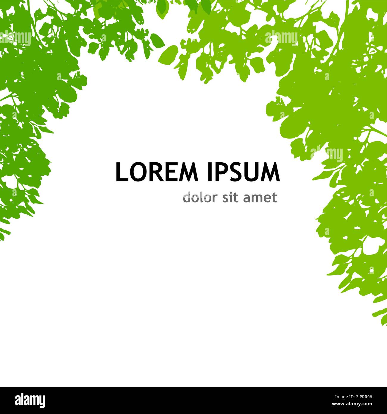 Tree branch with green leaves. Detailed vector plant, isolated on white ...