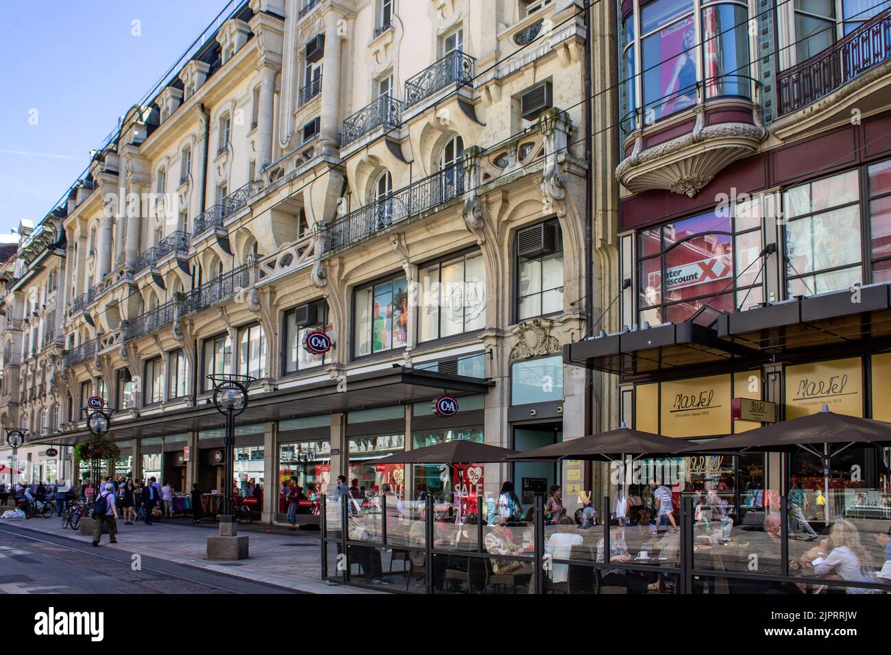 Typical historical buildings in downtown Geneva, Switzerland Stock ...