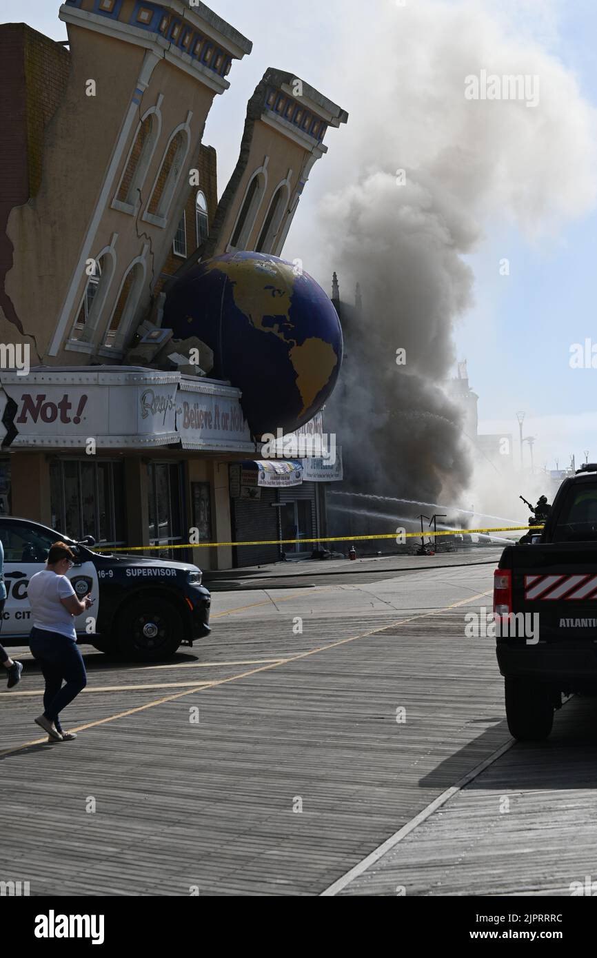 The Atlantic City Boardwalk Fire in Atlantic City, United States Stock ...
