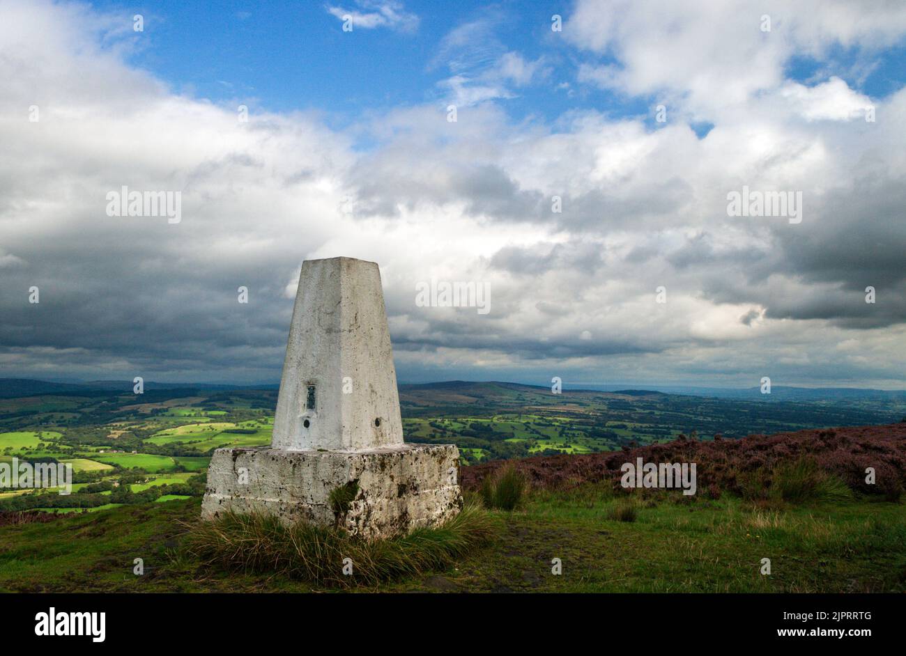 Trig point on Longridge Fell, Lancashire Stock Photo - Alamy
