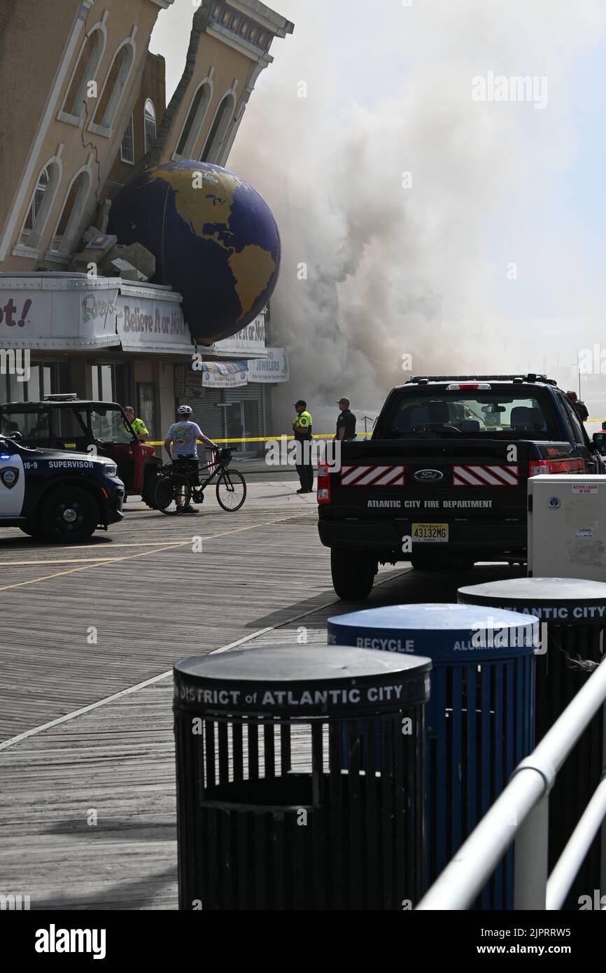 The Atlantic City Boardwalk Fire in Atlantic City, United States Stock ...