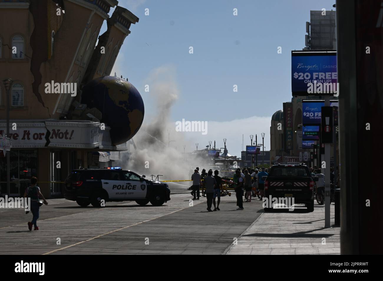 The Atlantic City Boardwalk Fire in Atlantic City, United States Stock ...