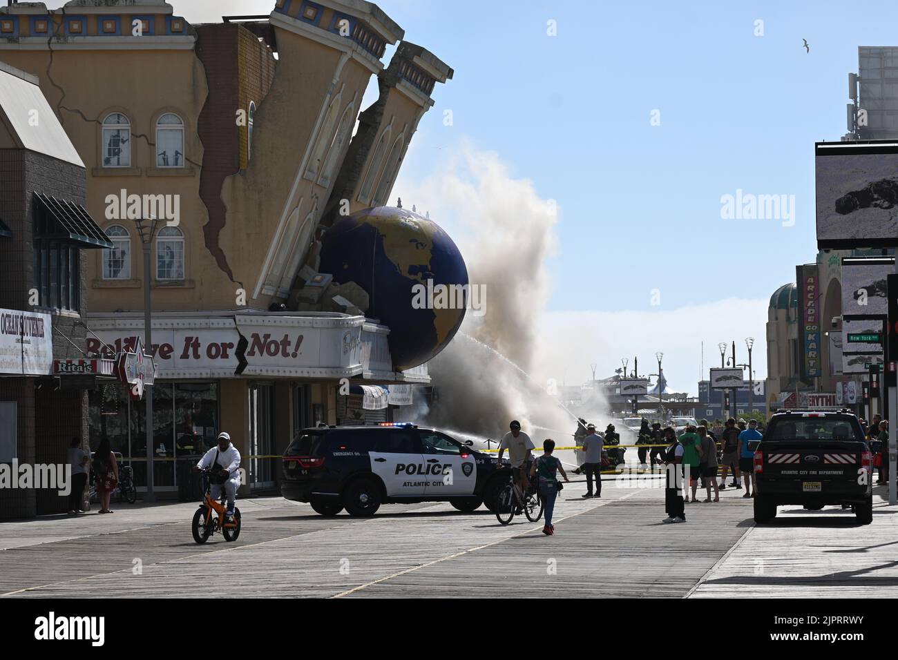 The Atlantic City Boardwalk Fire in Atlantic City, United States Stock ...
