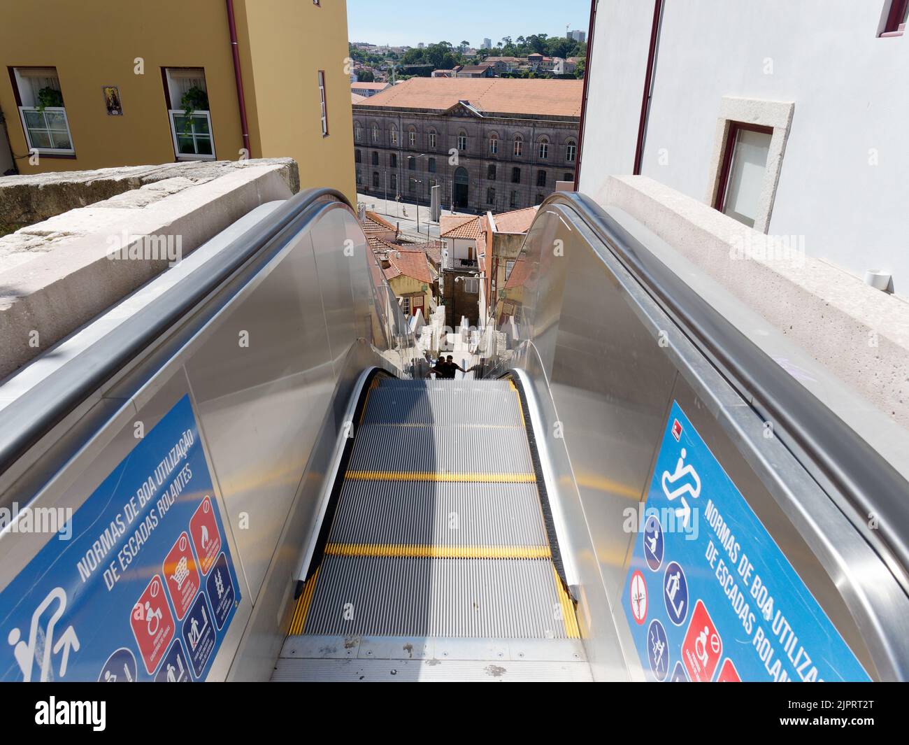 Exterior escalators in Porto, Portugal to help pedestrians with the ...