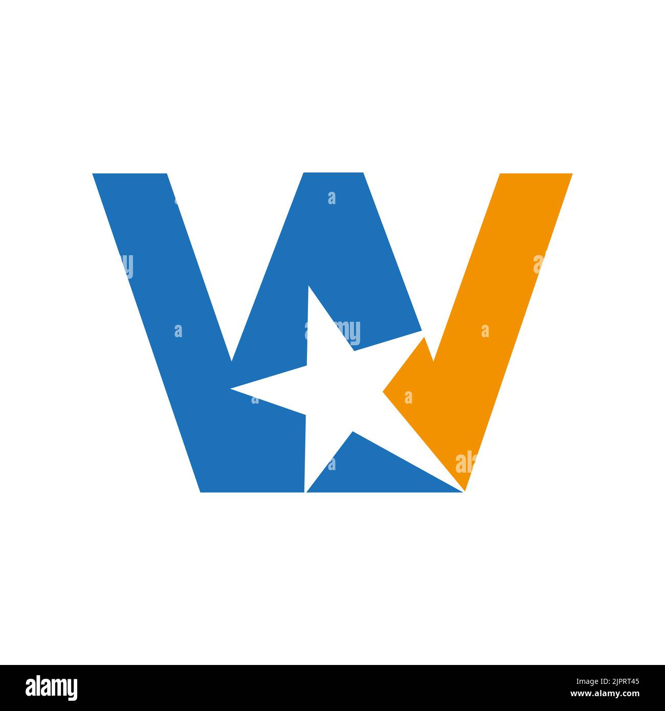 Letter W Negative Space Star Logo Vector Template. Minimal Star Symbol ...