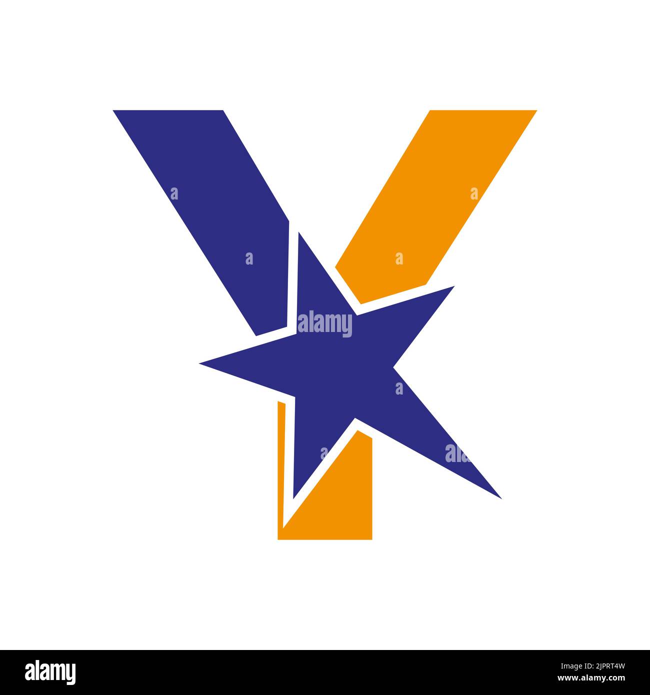 Letter Y Negative Space Star Logo Vector Template. Minimal Star Symbol ...