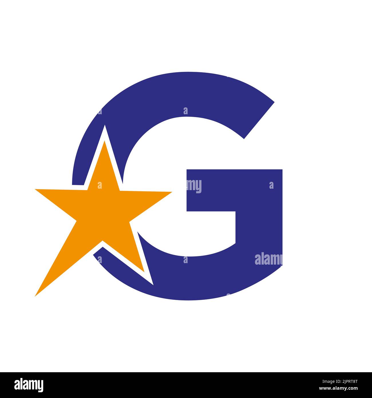 Letter G Negative Space Star Logo Vector Template. Minimal Star Symbol ...