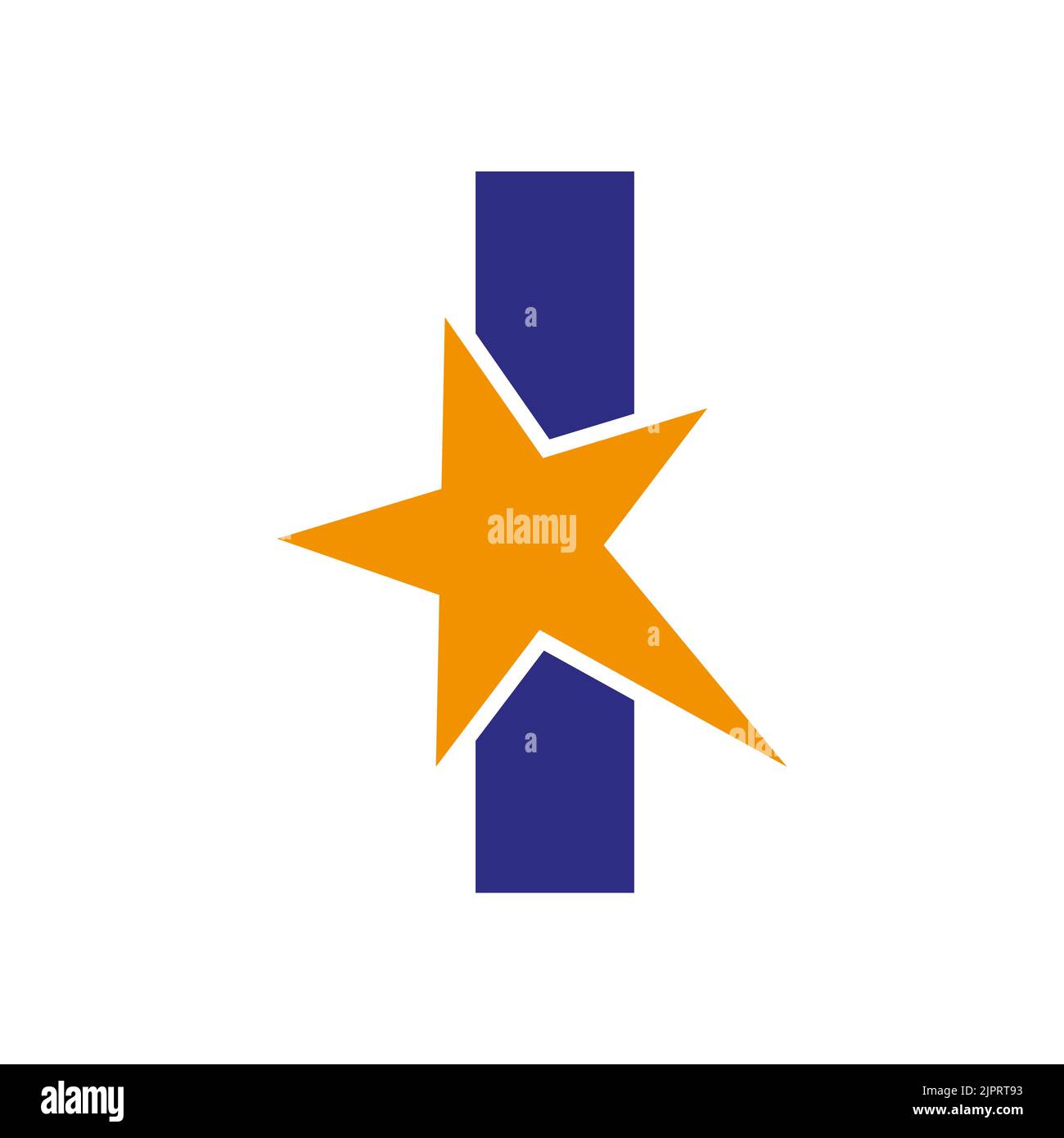 Letter I Negative Space Star Logo Vector Template. Minimal Star Symbol ...